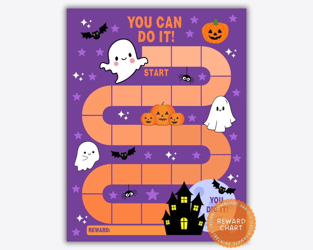 Halloween Reward Chart for Kids: Spooky Chore Tracker (digital Download ...