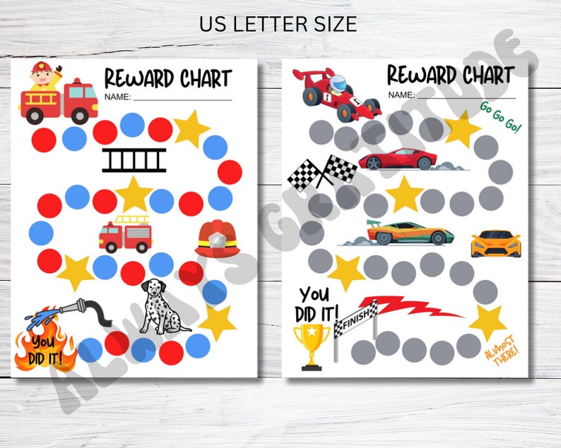 Vehicle Reward Chart Bundle Monster Trucks Firetruck - Etsy