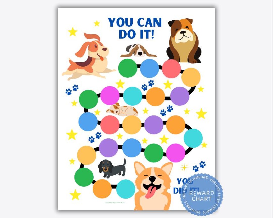 Printable Puppy Reward Chart for Kids: Potty Training, Behavior (PDF ...