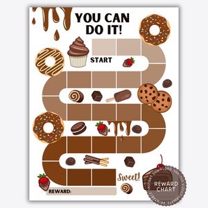 Chocolate Reward Chart, Candy Sticker Chart, Cute Holiday Potty ...