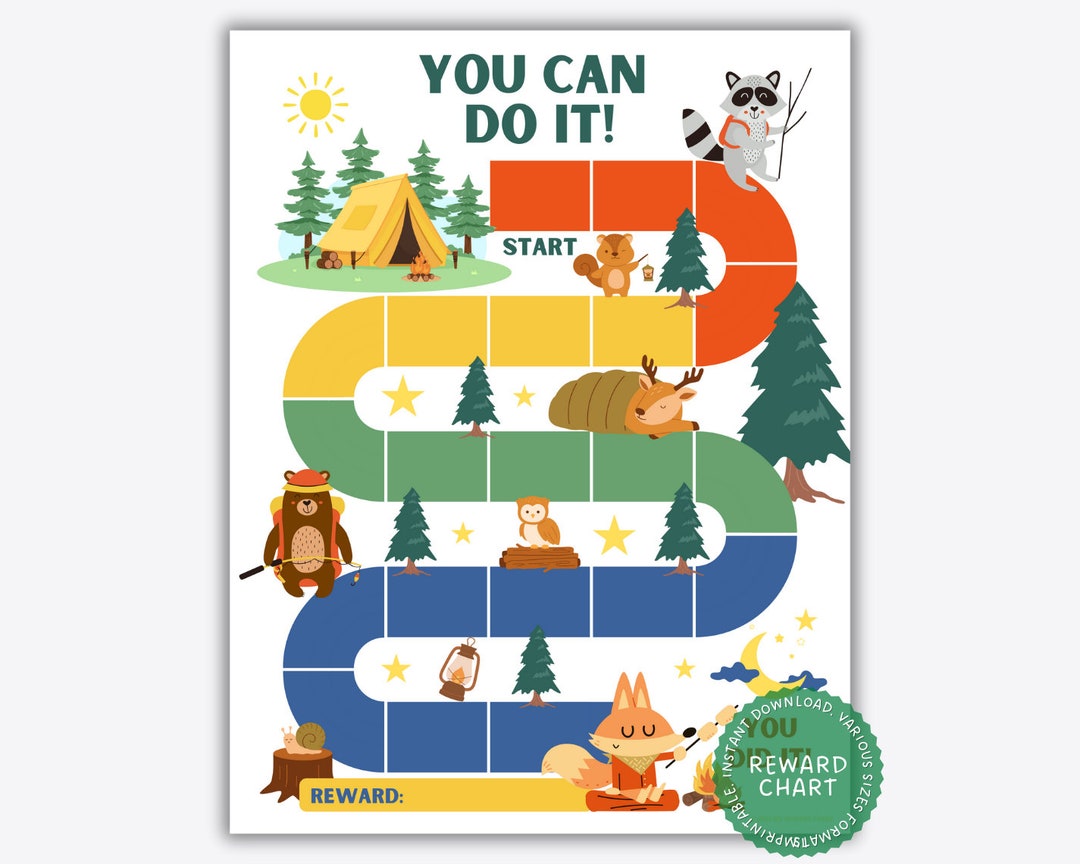 Camping Reward Chart, Potty Training Chart Download, Printable Reward ...