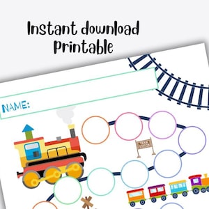 Train Reward Chart, Kids Behavior Chart, Sticker Chart, Inventive ...
