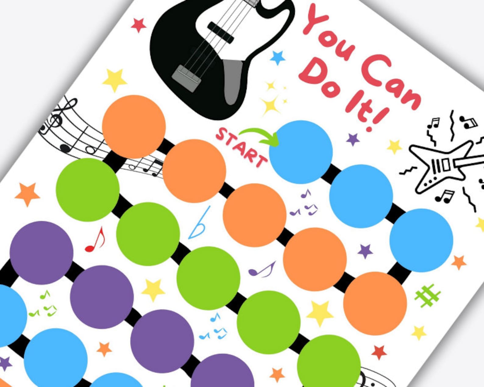 Electric Guitar Practice Reward Chart: Music Class Printable (PDF) - Etsy