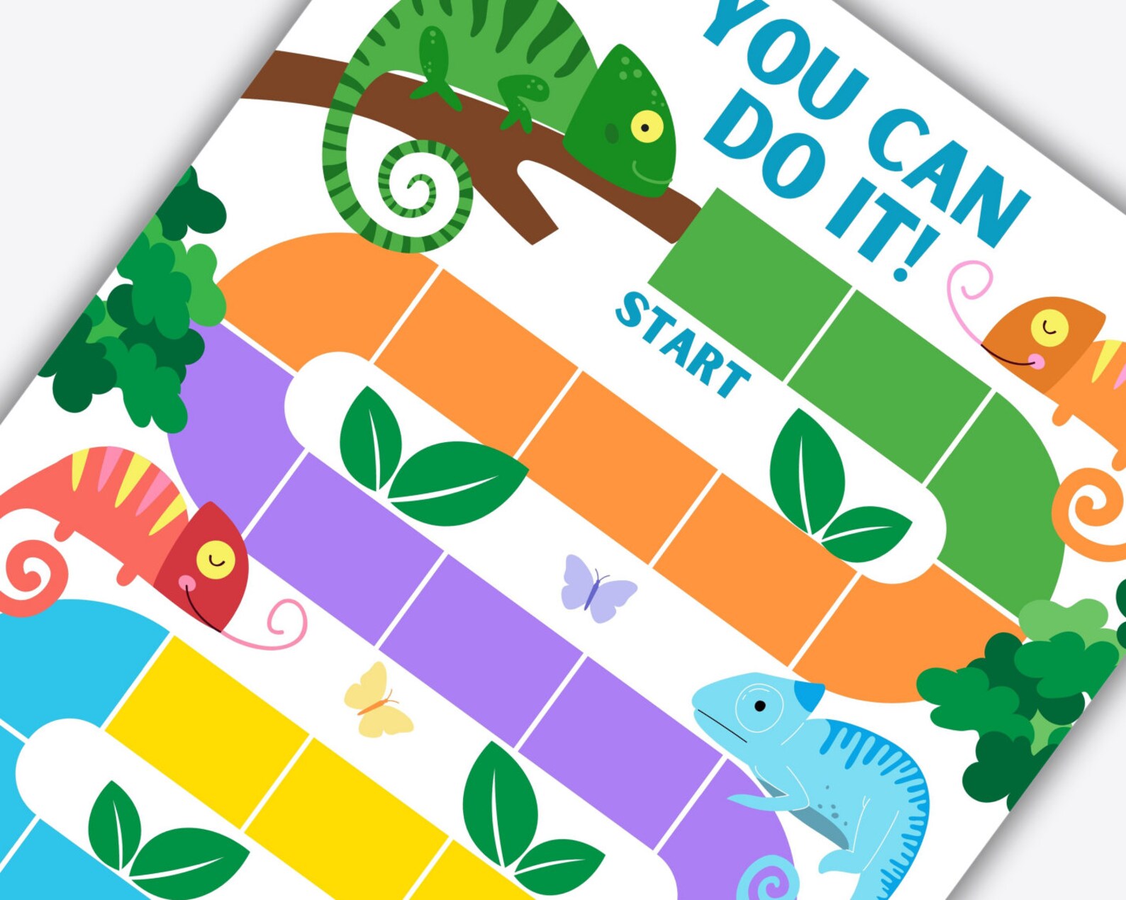 Chameleon Reward Chart Printable: Kids Behavior, Potty Training (PDF ...