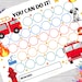 Printable Sticker Chart for Boys, Firetruck Reward Chart, Fire Truck ...