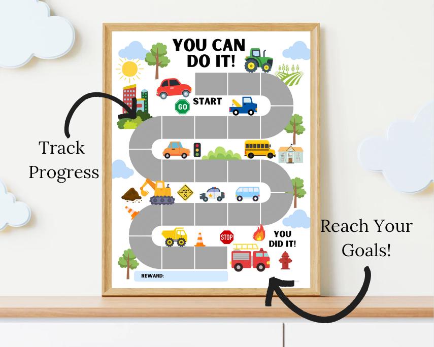 Car-themed Potty Training Reward Chart: Toddler Behavior Tracker (PDF ...