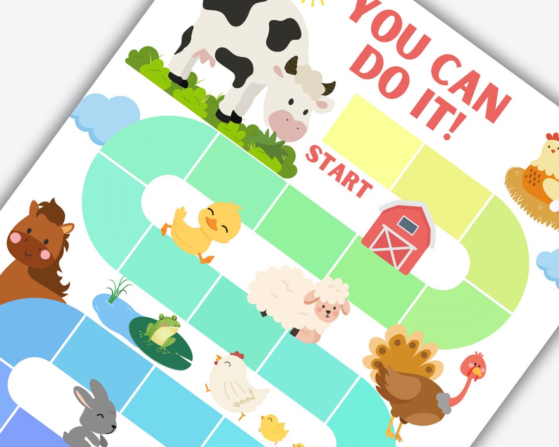 Farm Animal Reward Chart: Kids Potty Training, Behavior Tracker (PDF ...