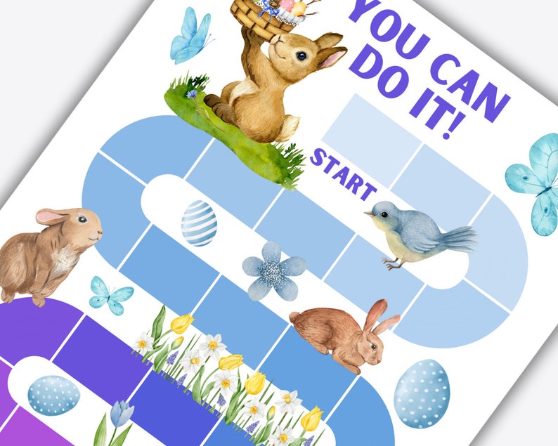 Bunny Easter Reward Chart: Potty Training, Behavior Tracker (PDF) - Etsy