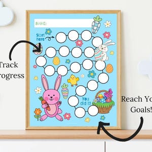 Printable Spring Reward Chart for Toddlers, Easter Reward Chart, Bunny ...
