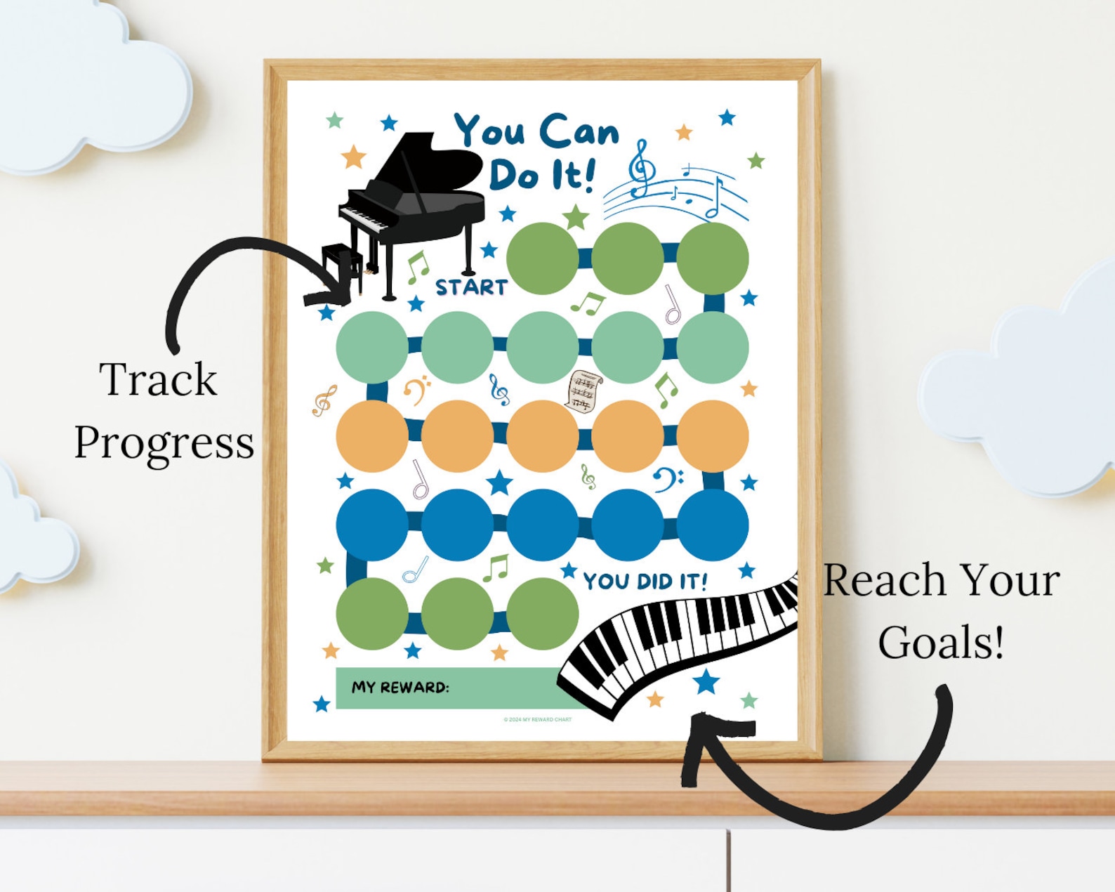 Printable Music Reward Charts, Music Practice Chart, Kids Reward Chart ...