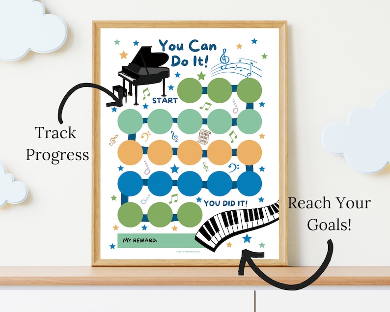 Printable Music Reward Charts, Music Practice Chart, Kids Reward Chart ...