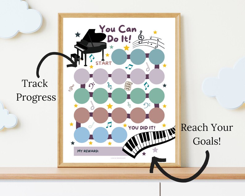 Printable Music Reward Charts, Music Practice Chart, Kids Reward Chart ...