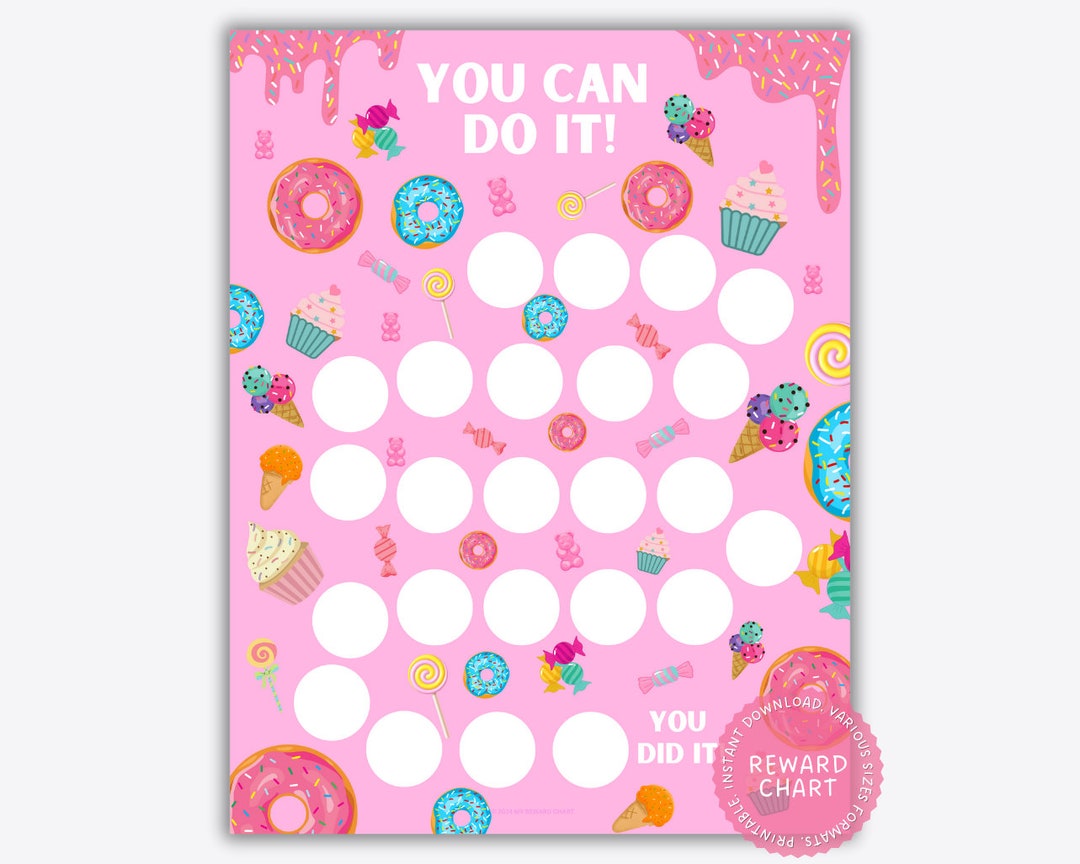 Donut Reward Chart, Candy Sticker Chart, Potty Training Chart, Habit ...
