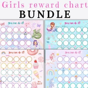 Girls Potty Training Chart Bundle, Fairy Dragon Reward Chart, Unicorn ...