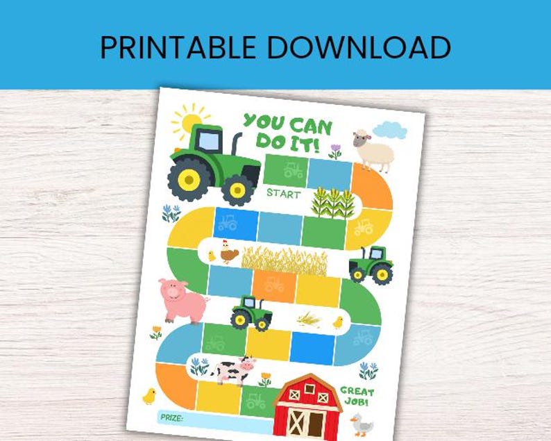 Tractor Reward Chart for Boys, Printable Sticker Chart, Farm Theme ...