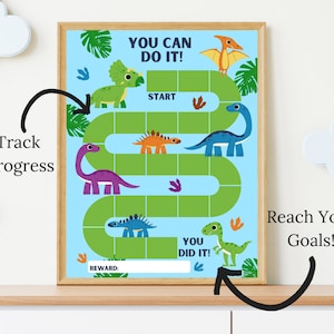 Dinosaur Potty Training Chart for Toddlers – Dino Sticker Reward Chart ...