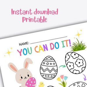 Easter Printable Reward Chart for Kids, Coloring Reward Chart, Easter ...
