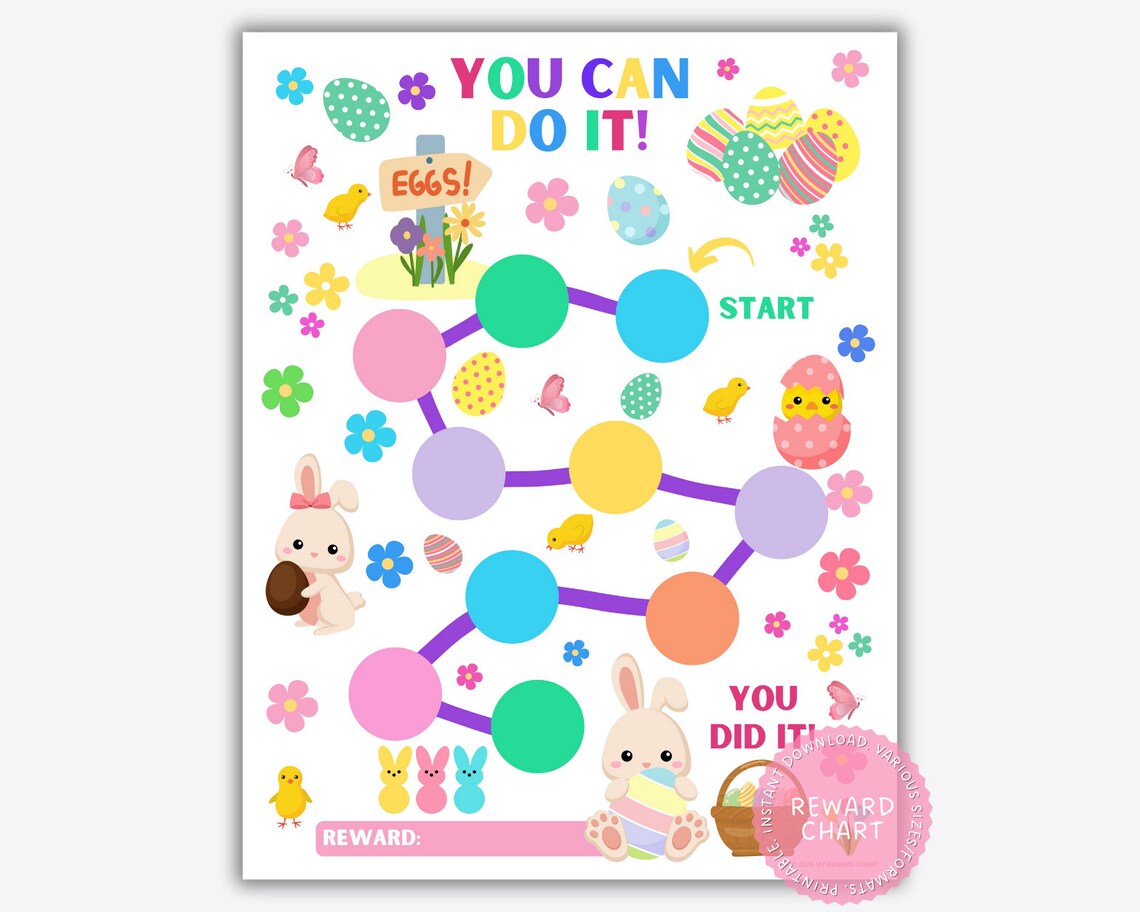 Easter Reward Chart, Kids Reward Chart, Classroom Goal Tracker, Habit ...