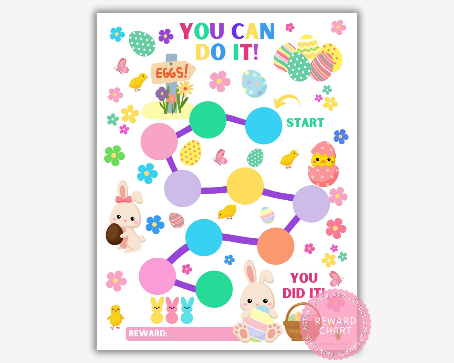 Easter Reward Chart, Kids Reward Chart, Classroom Goal Tracker, Habit ...