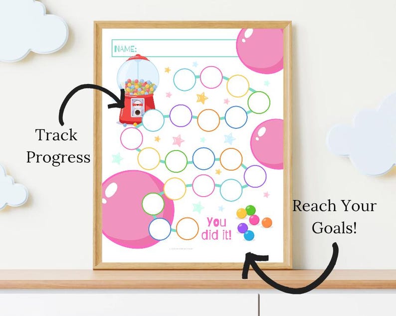 Bubble Gum Reward Chart: Fun Behavior Tracker (PDF) - Etsy