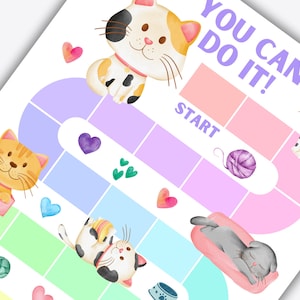 Printable Cat Reward Chart, Potty Training Chart, Kids Reward Chart ...