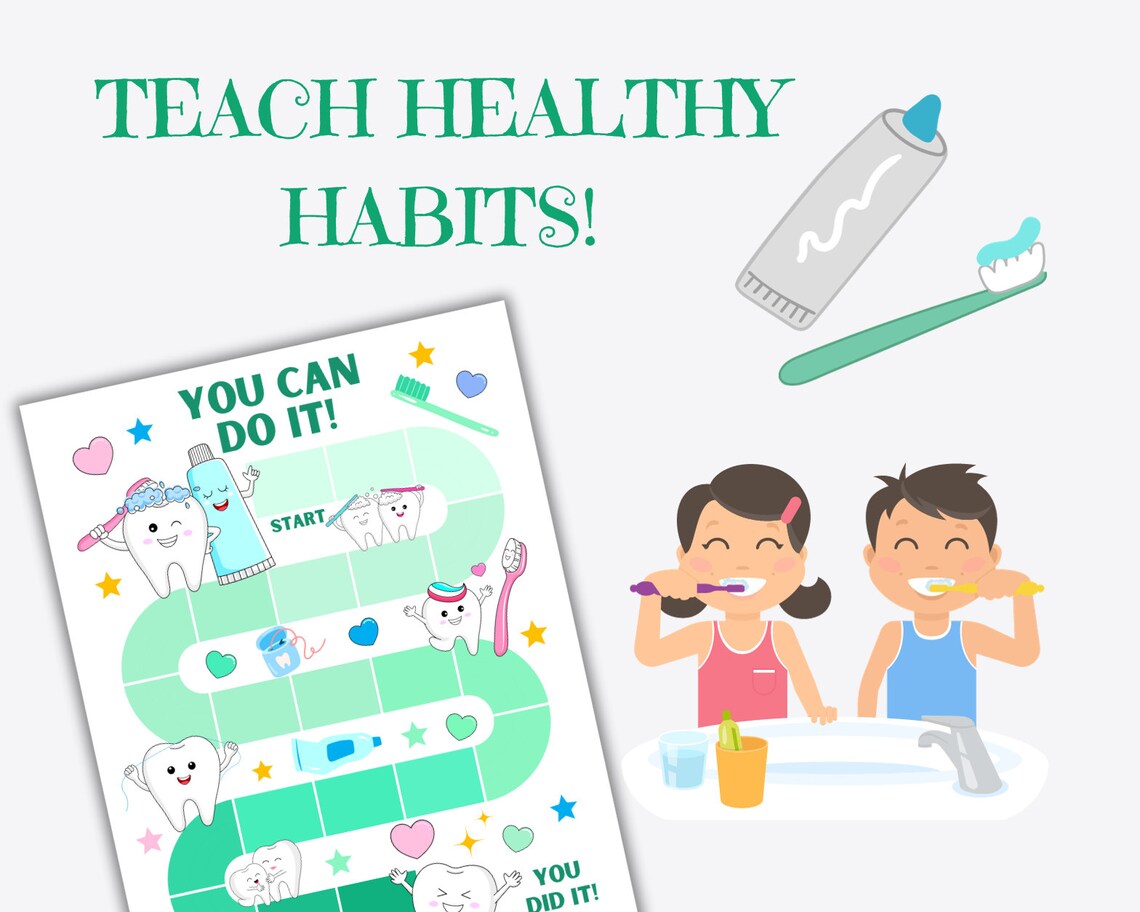 Reward Chart, Brush Your Teeth Reward Chart, Kids Reward Chart, Teeth ...