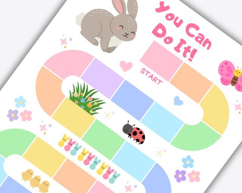 Easter Bunny Reward Chart Printable for Kids & Toddlers, Potty Training ...
