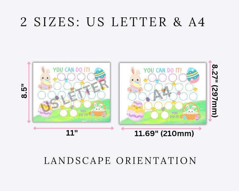 Printable Easter Bunny Reward Chart: Potty Training, Behavior Goals ...