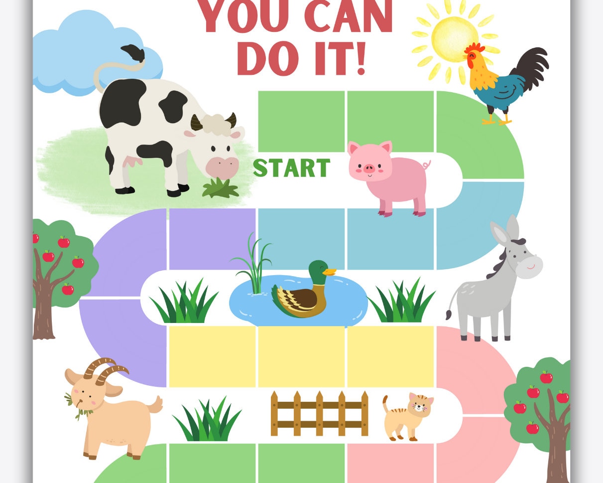 Farm Animal Reward Chart: Kids Behavior, Potty Training (PDF, PNG, JPG ...