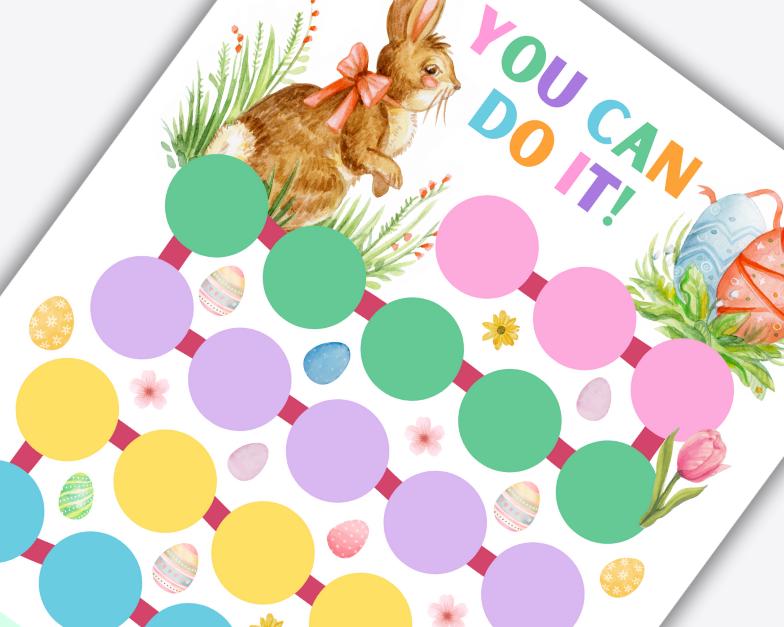 Printable Easter Reward Chart, Kids Behavior Chart, Easter Sticker ...