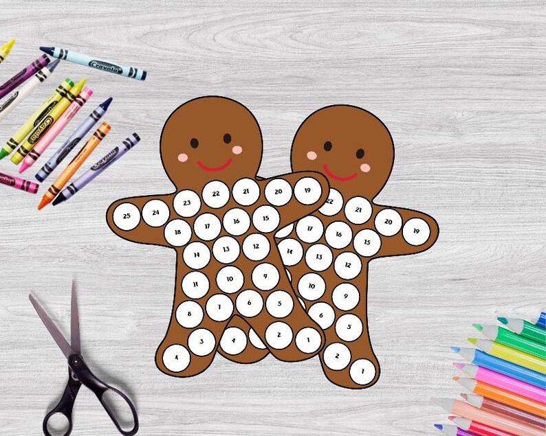 Printable Christmas Countdown, 25 Days Until Christmas, Gingerbread ...