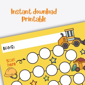 Construction Truck Reward Chart: Potty Training, Chores (PDF) - Etsy