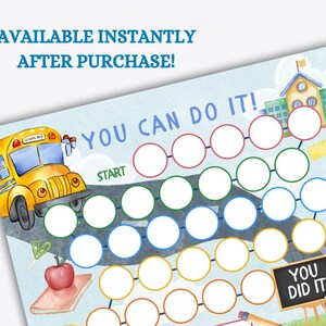 Printable School Reward Chart for Kids, Toddler Preschool, Classroom ...