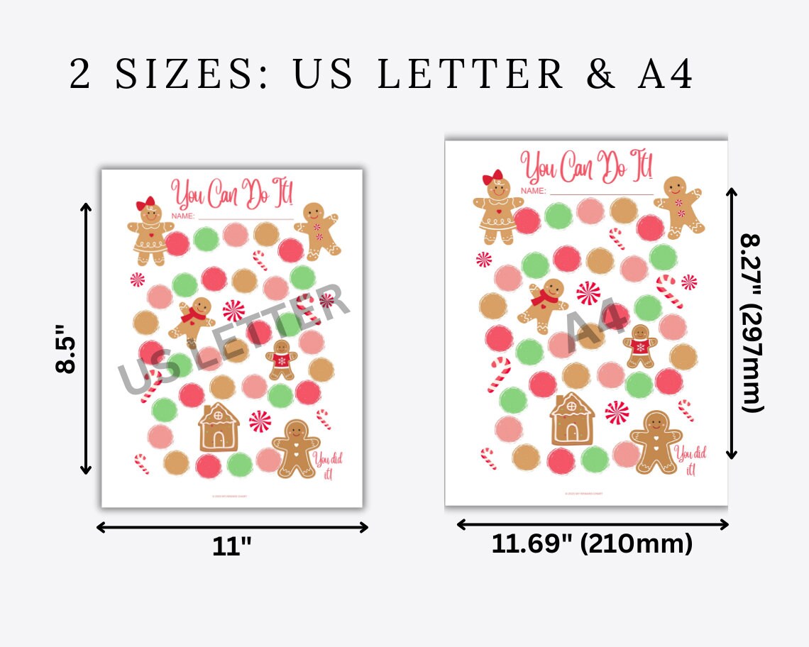 Printable Gingerbread Reward Chart, Christmas Reward Chart, Potty ...