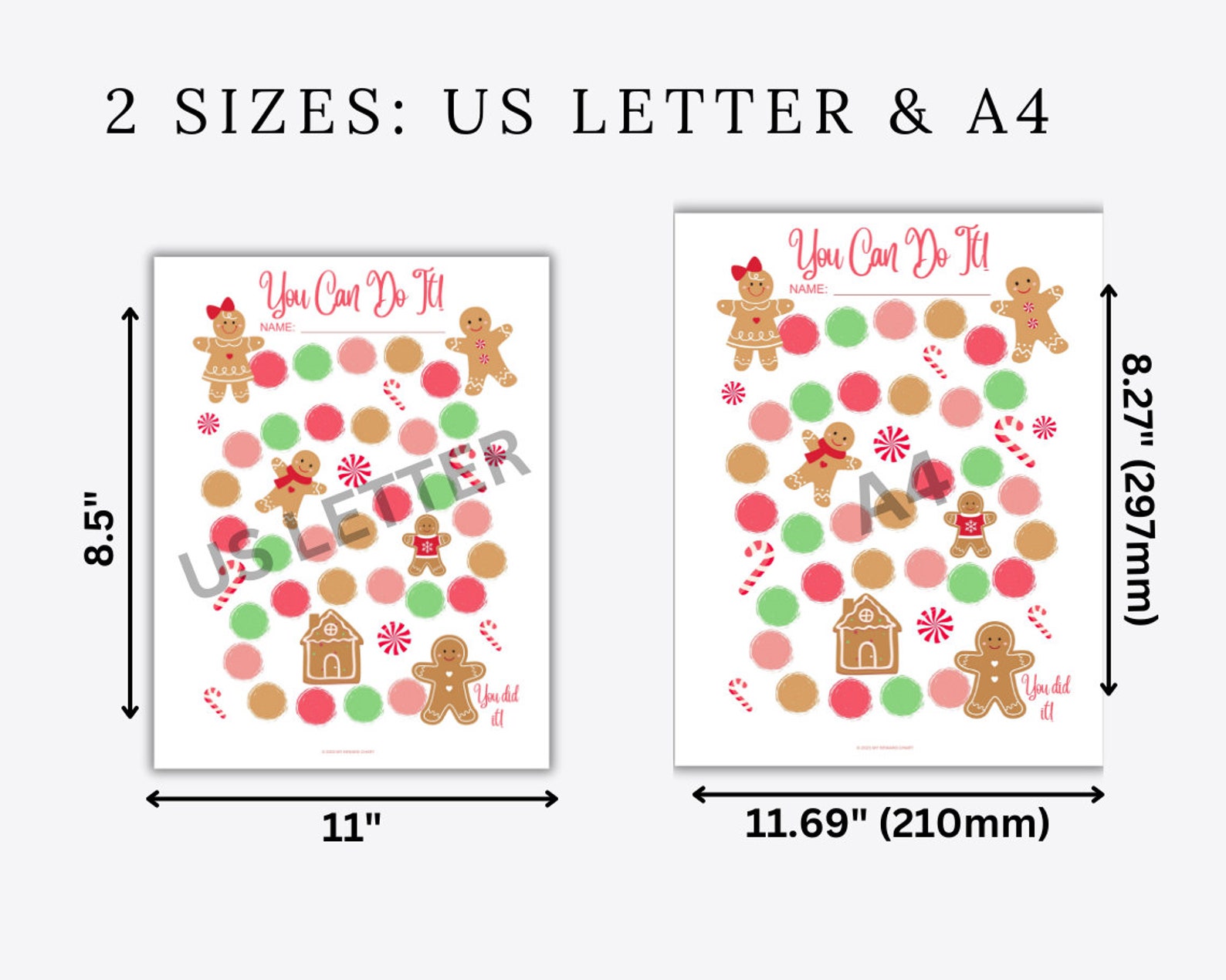 Printable Gingerbread Reward Chart, Christmas Reward Chart, Potty ...