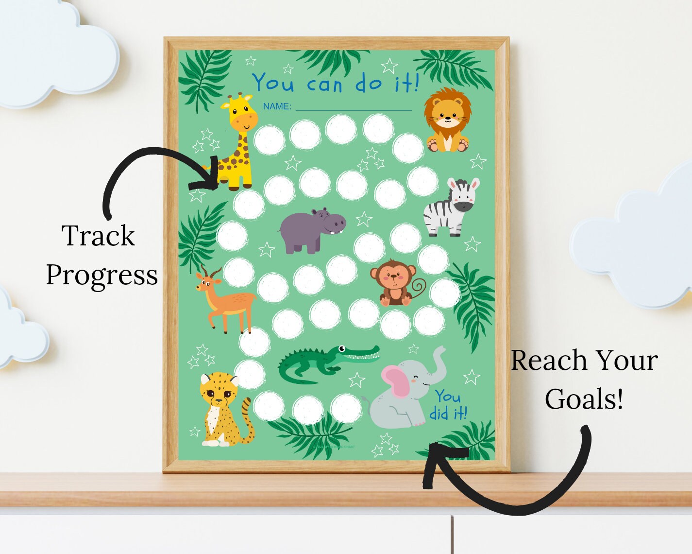 Safari Animal Reward Chart: Potty Training, Classroom Behavior ...
