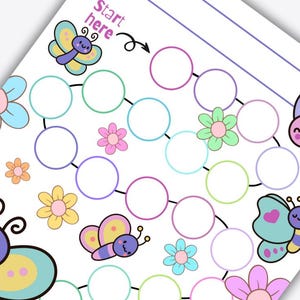 Spring Butterfly Reward Chart, Printable Sticker Chart, Spring ...