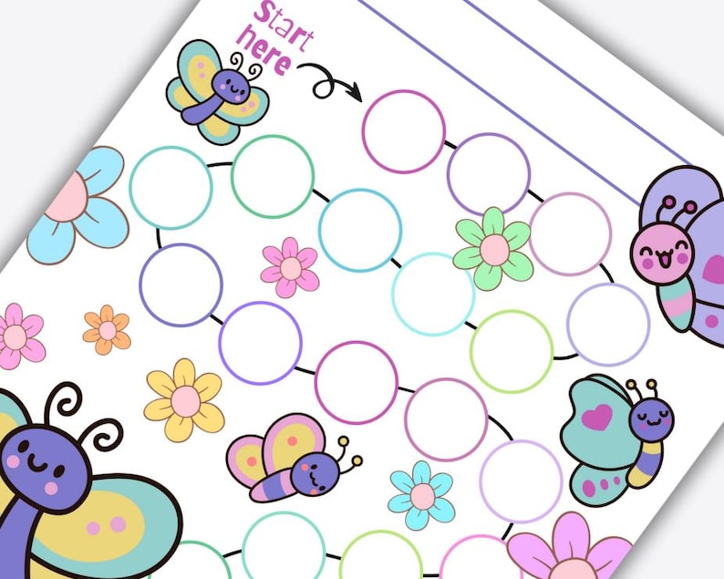 Spring Butterfly Reward Chart, Printable Sticker Chart, Spring ...
