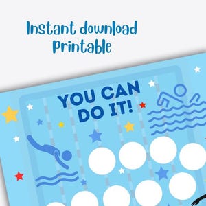 Swimming Reward Chart, Sport Reward Chart, Athlete Sticker Chart ...