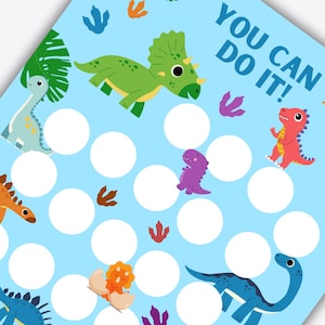 Dinosaur Reward Chart, Printable Potty Training Chart, Kids Behavior ...