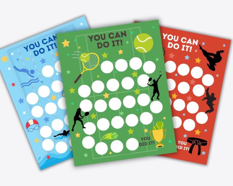 Sports Reward Chart Bundle | Printable Sticker, Behavior & Potty ...