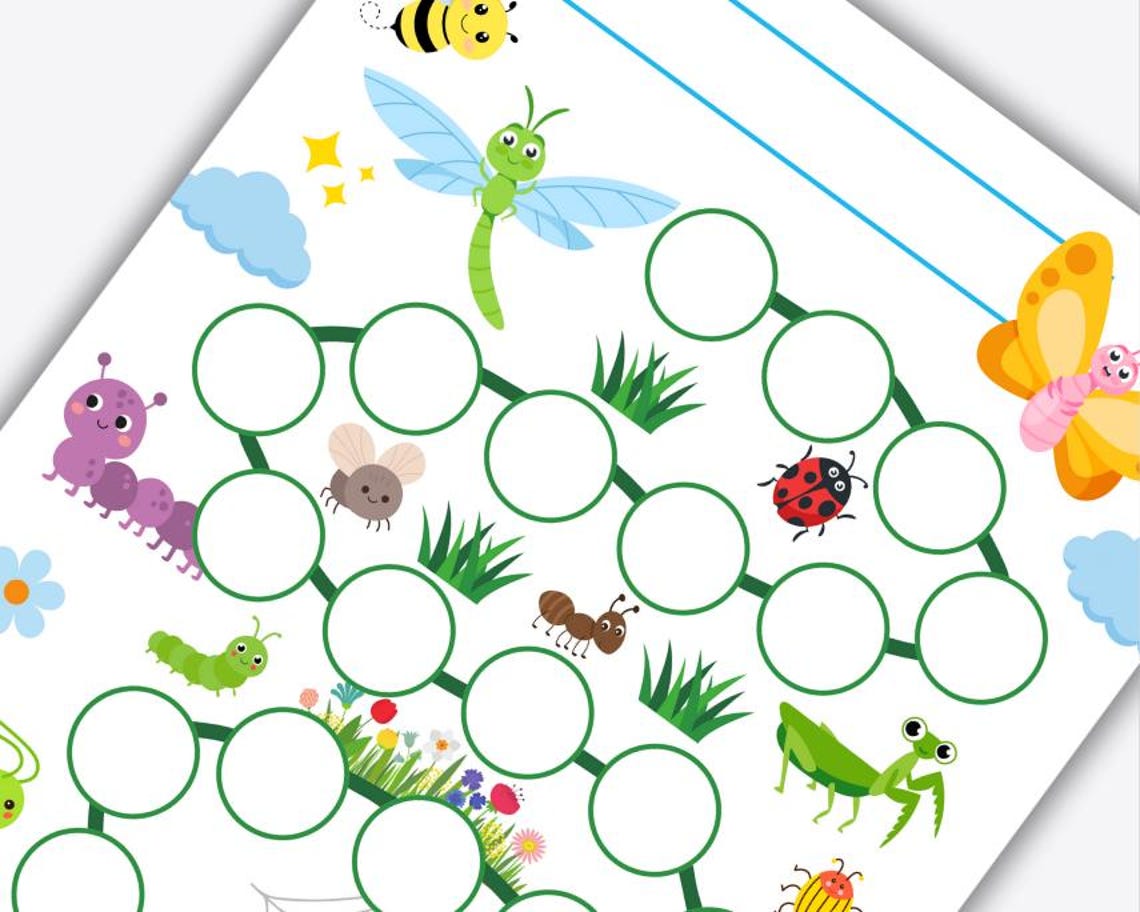 Bug Reward Chart: Kids Potty Training, Homeschool Activity (printable ...