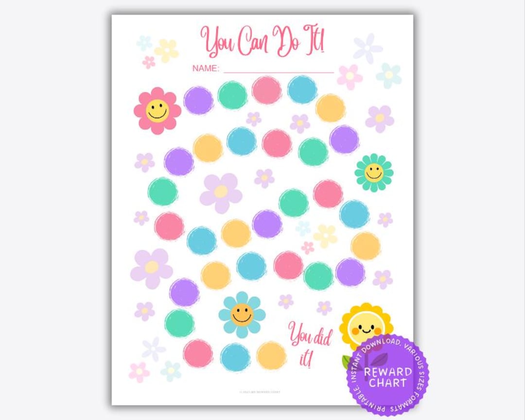 Flower Reward Chart, Potty Training Chart, Sleep Tracker Printable ...