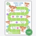 Monkey Reward Chart, Kids Printable Reward Chart, Potty Training Chart ...