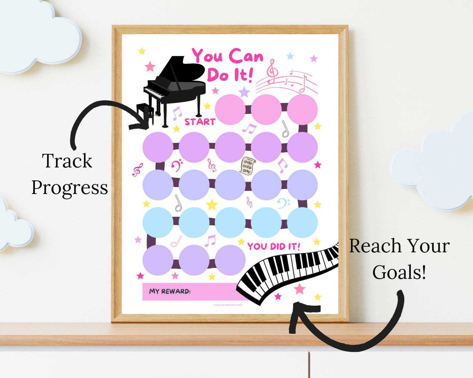 Printable Music Reward Charts, Music Practice Chart, Kids Reward Chart ...