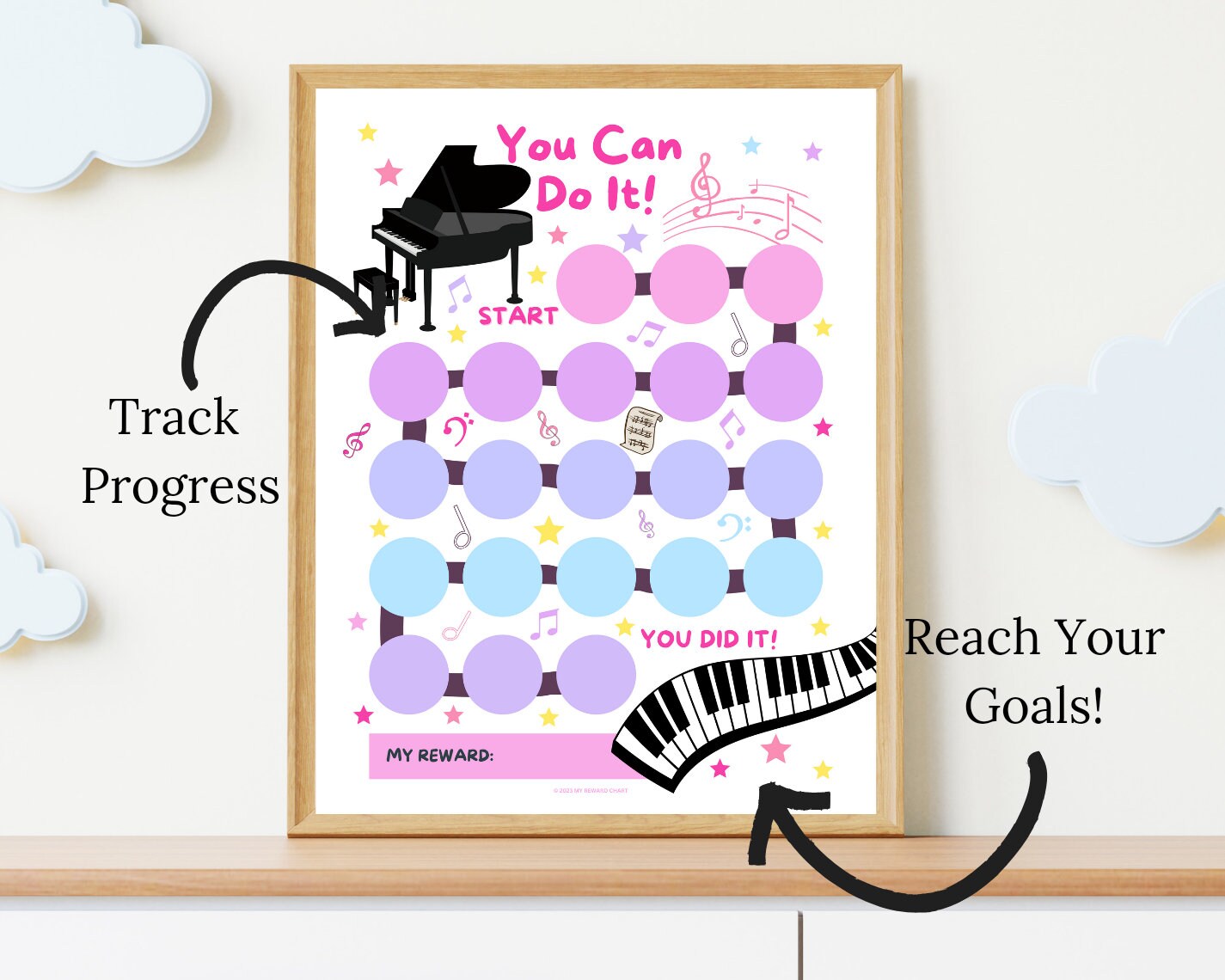 Printable Music Reward Charts, Music Practice Chart, Kids Reward Chart ...