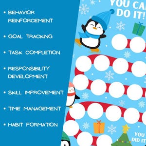 Christmas Penguin Reward Chart: Toddler Potty Training, School ...