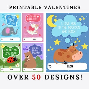 50+ Animal Valentines, Funny Printable Valentine Cards for Kids ...