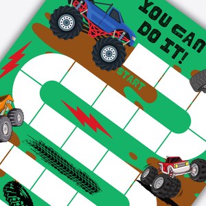 Monster Truck Reward Chart for Boys: Potty Training, Behavior Tracker ...