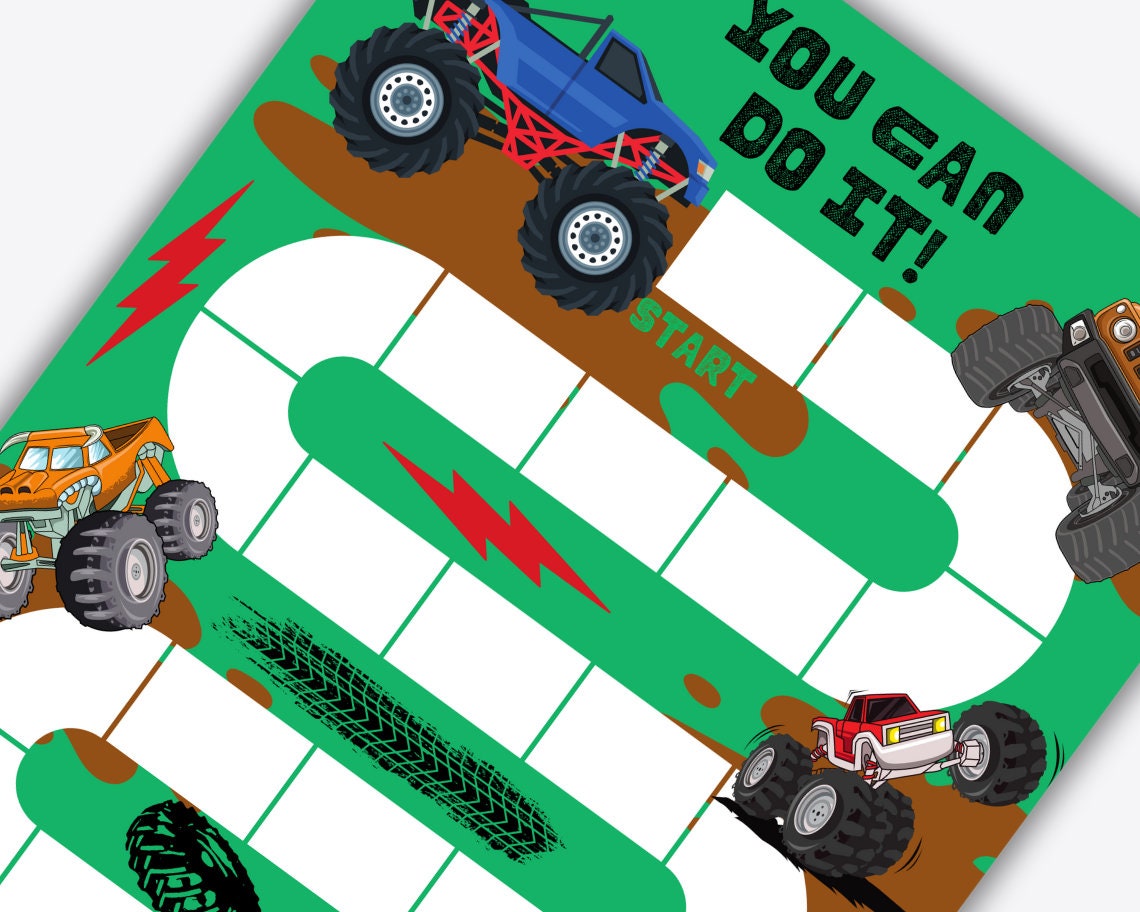 Monster Truck Reward Chart for Boys Boys Potty Training - Etsy